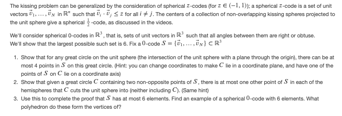 Solved The kissing problem can be generalized by the | Chegg.com