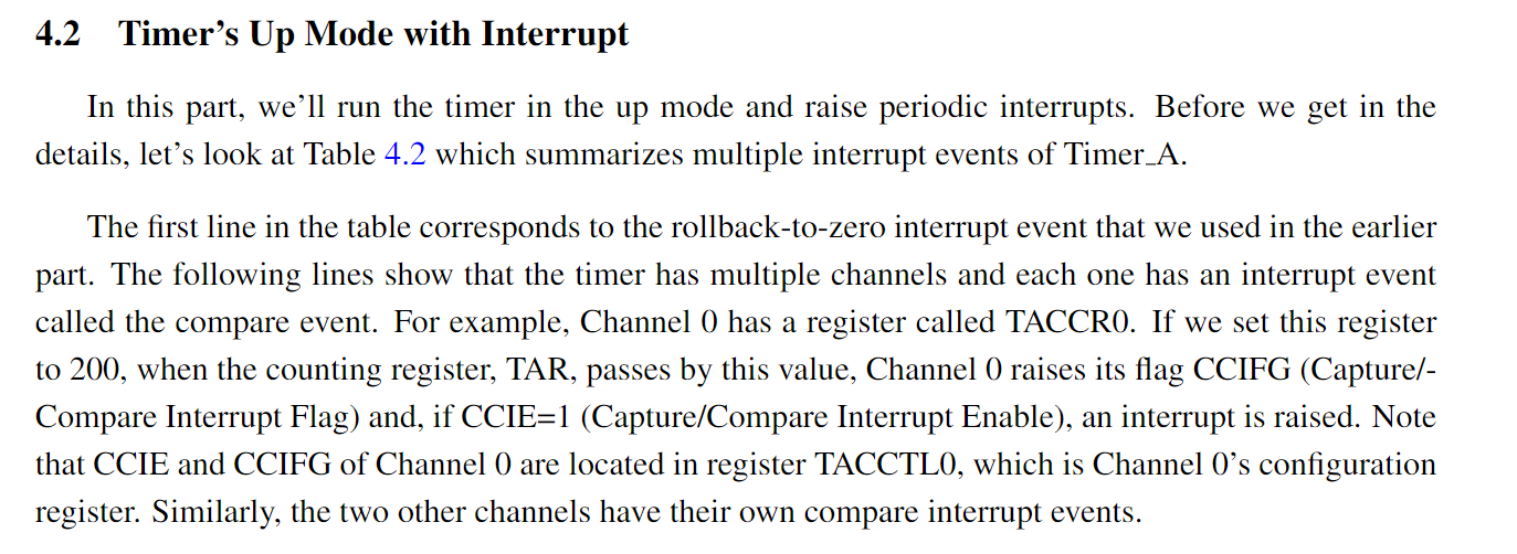 Solved 4.2 Timer's Up Mode with Interrupt In this part, | Chegg.com