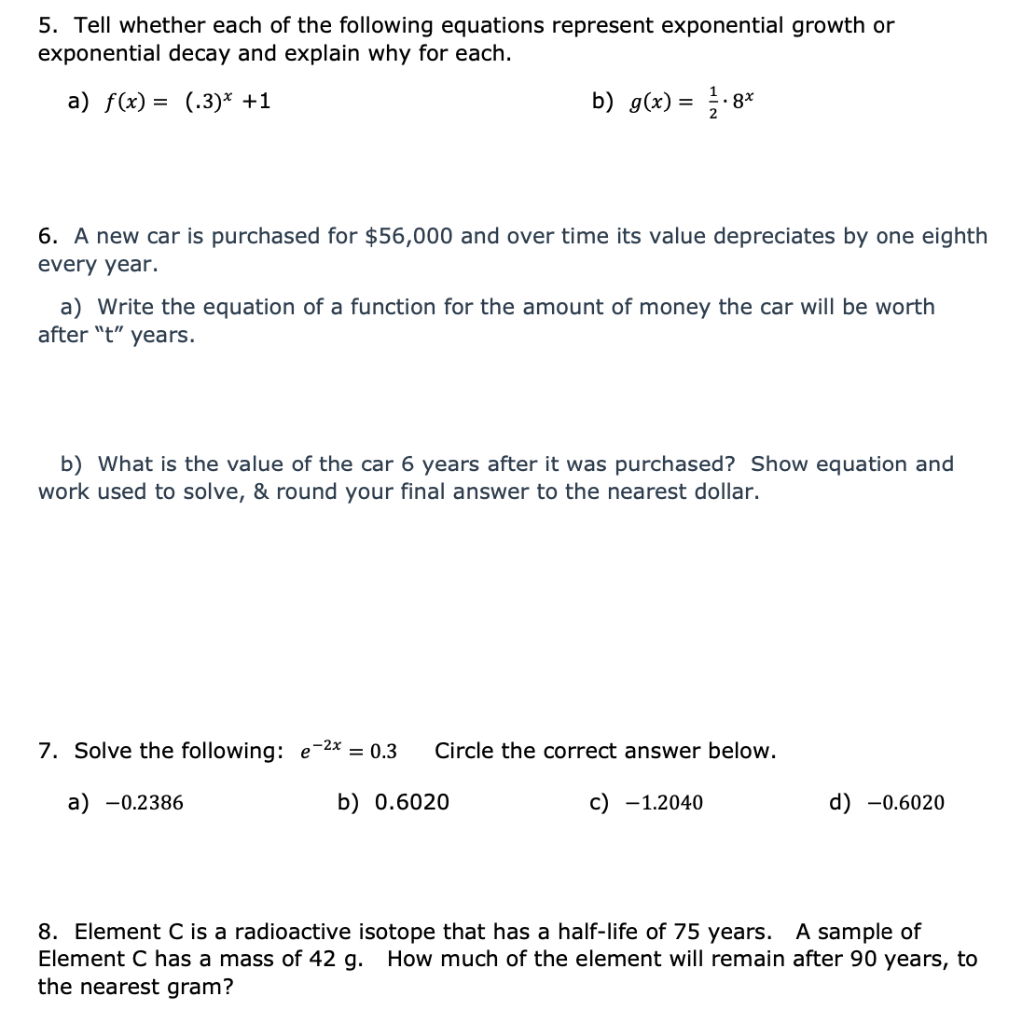 Solved 1. Evaluate each of the following. Round your answers | Chegg.com