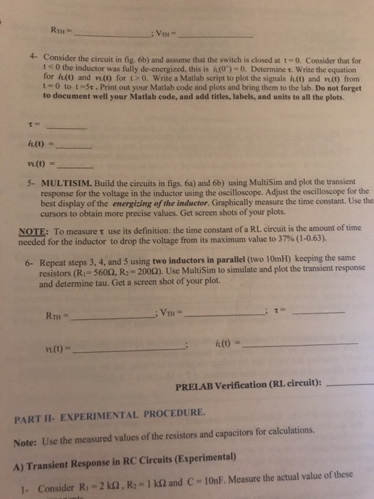 Solved - Transient Response in RL. Circuits Consider the RL | Chegg.com