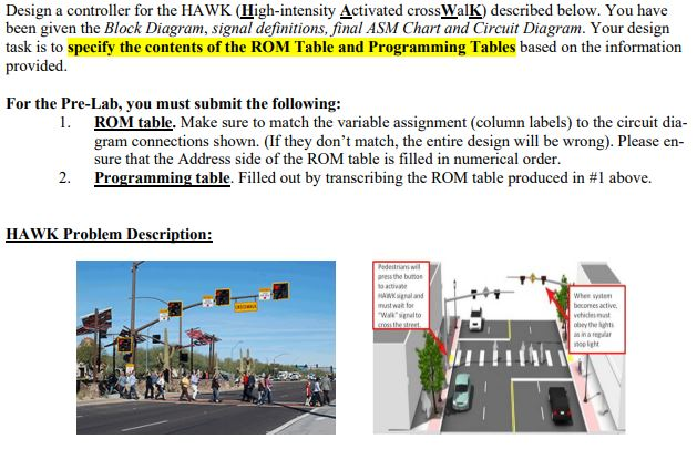 Design a controller for the HAWK (High-intensity | Chegg.com