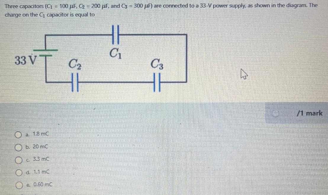 Solved Three capacitors (C1 = 100 pF, Cg = 200 pF, and C3 = | Chegg.com