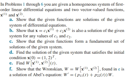 Solved Problems 1 through 6 you are given a homogeneous | Chegg.com