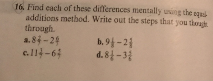 Solved Find each of these differences mentally using the | Chegg.com