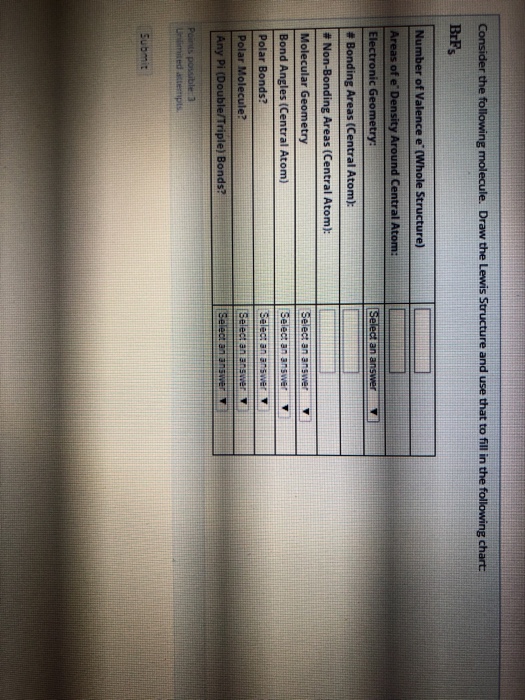 Solved Consider the following Molecule. Draw the Lewis | Chegg.com