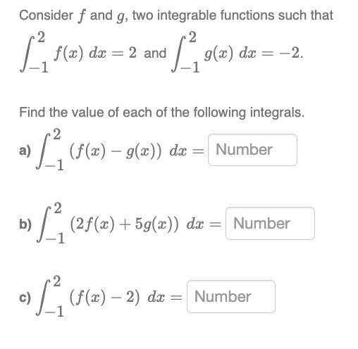 Solved Consider f and g, two integrable functions such that | Chegg.com