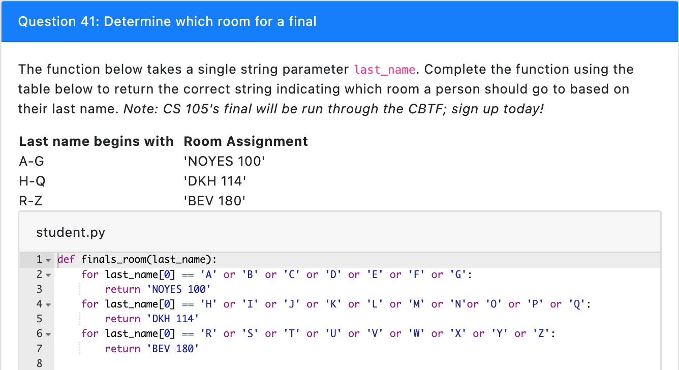Solved Question 41: Determine which room for a final The | Chegg.com