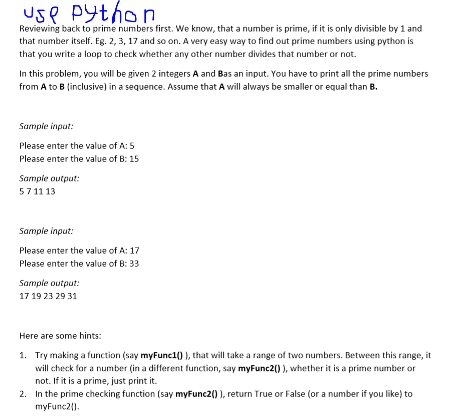 Solved Use Python Reviewing Back To Prime Numbers First We