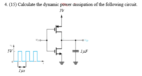 Solved 4.(15) Calculate the dynamic power dissipation of the | Chegg.com
