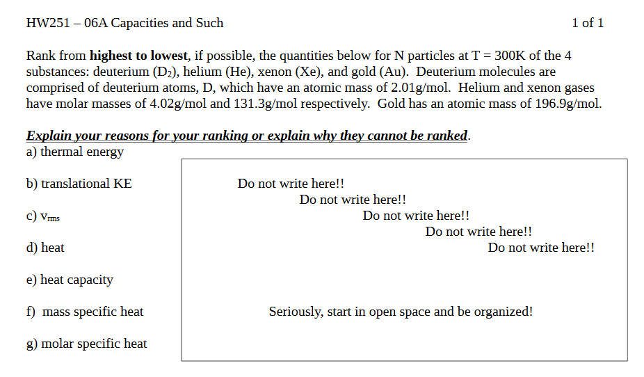 Solved HW251 - 06A Capacities and Such 1 of 1 Rank from | Chegg.com
