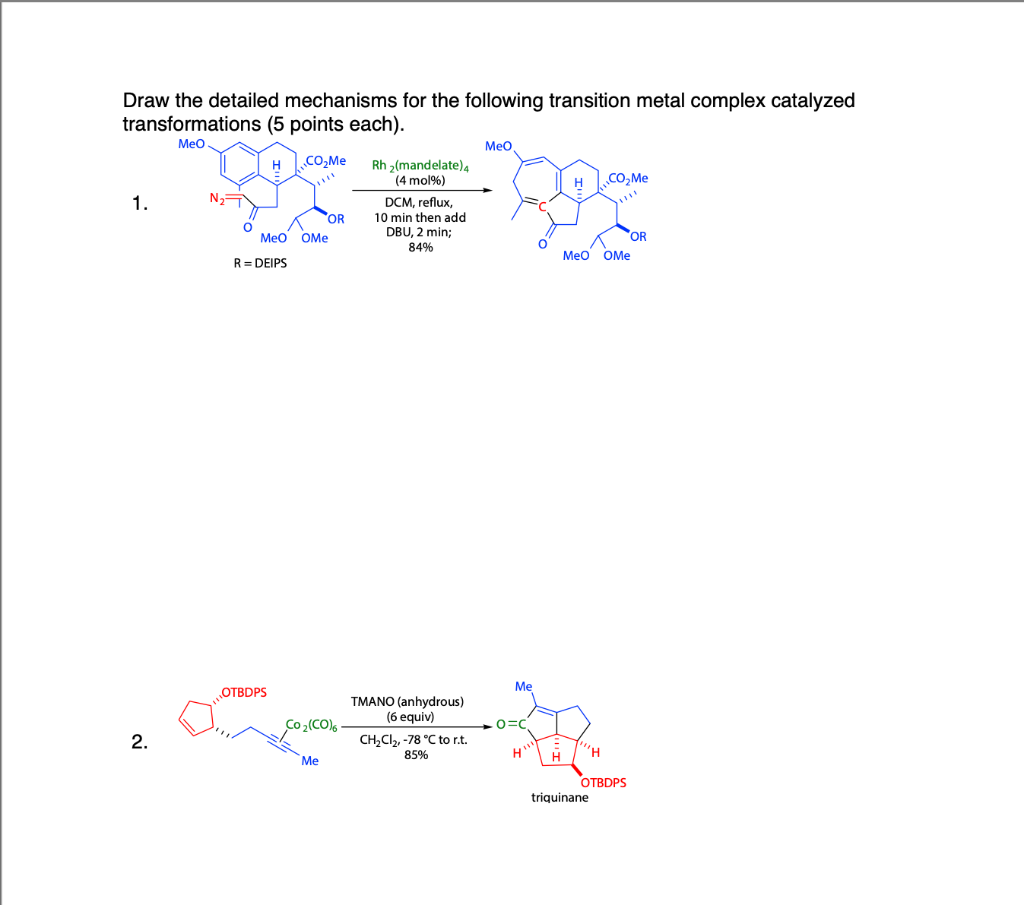 Solved Meo H Draw the detailed mechanisms for the following | Chegg.com