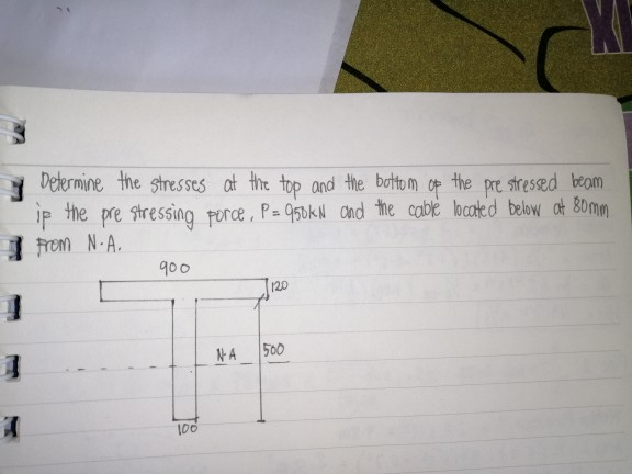 Solved Determine the stresses at the top and the bottom of | Chegg.com