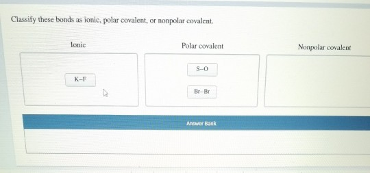 Solved Classify these bonds as ionic, polar covalent, or | Chegg.com
