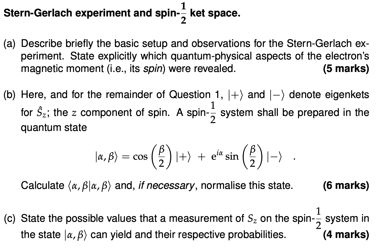 Solved 1 Stern-Gerlach experiment and spin-ket space. , . | Chegg.com