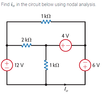Solved Find i, in the network below using nodal analysis. 1 | Chegg.com