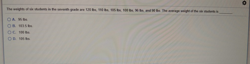 Solved The weights of six students in the seventh grade are | Chegg.com