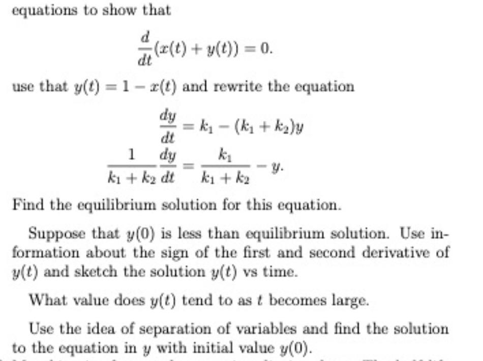 Solved (3) The simplest two state model of opening and | Chegg.com