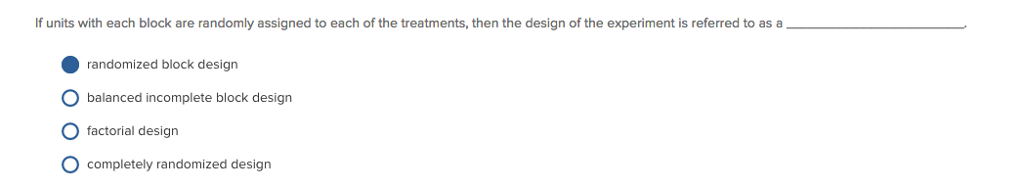 Solved If units with each block are randomly assigned to | Chegg.com