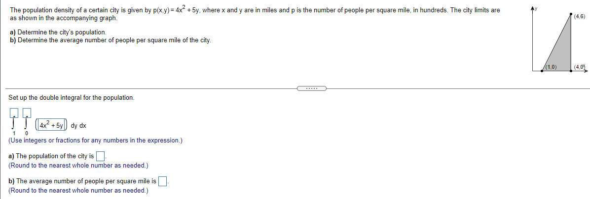 Solved 4 6 The Population Density Of A Certain City Is Chegg