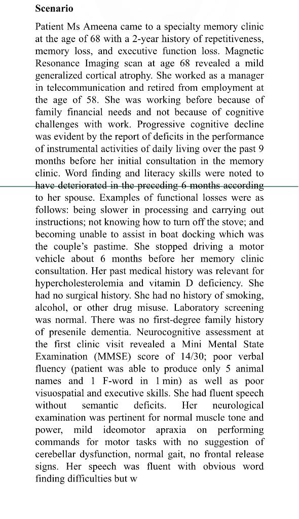 Solved Q1-What is the Physical Assessment of the patient in | Chegg.com
