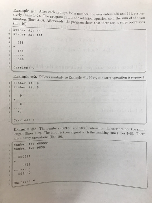 Solved Primary arithmetic. Write a program (called q that | Chegg.com