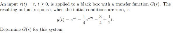 Solved An input r(t)=t,t≥0, is applied to a black box with a | Chegg.com