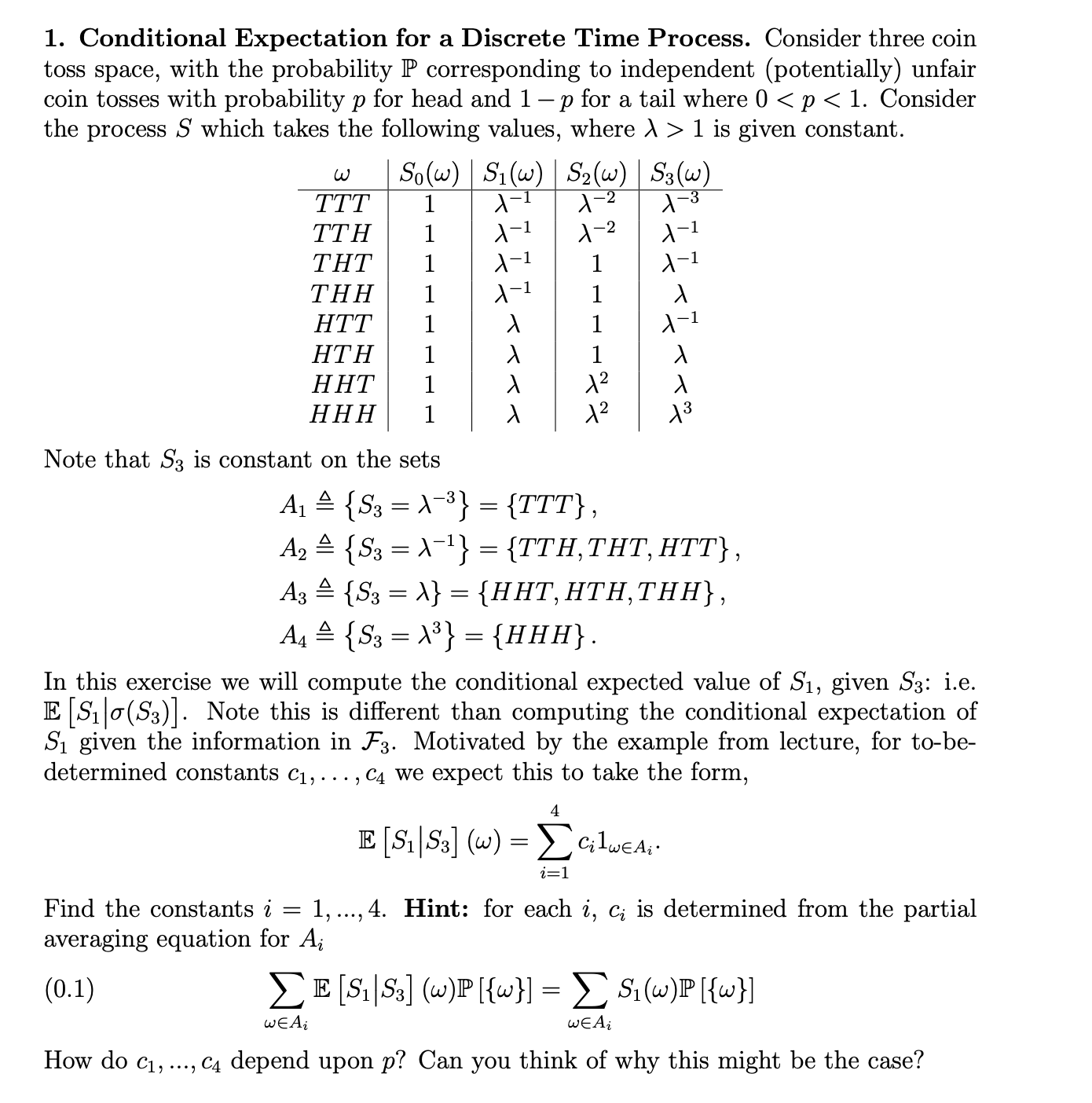 Solved Conditional Expectation for a Discrete Time Process. | Chegg.com