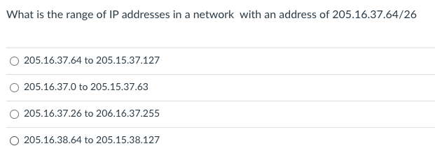 Solved The subnet mask for a /20 network with 4 subnets is | Chegg.com