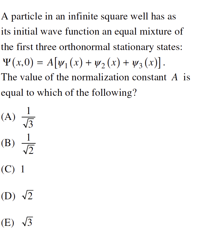 Solved A Particle In An Infinite Square Well Has As Its