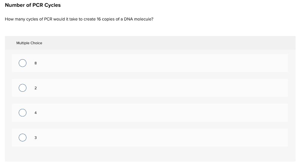Solved Number of PCR Cycles How many cycles of PCR would it | Chegg.com
