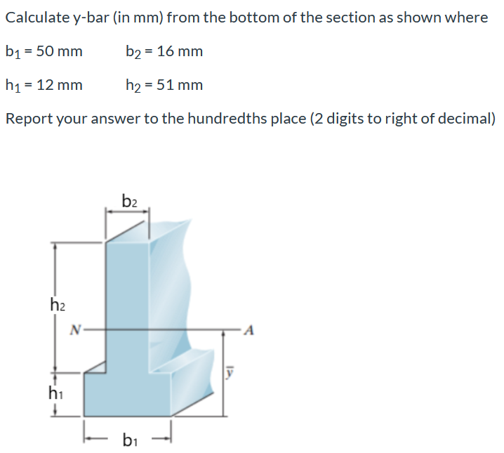 Solved Calculate y-bar (in mm) from the bottom of the | Chegg.com