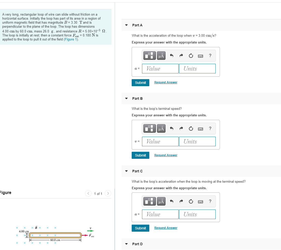 Solved A very long, rectangular loop of wire can slide | Chegg.com
