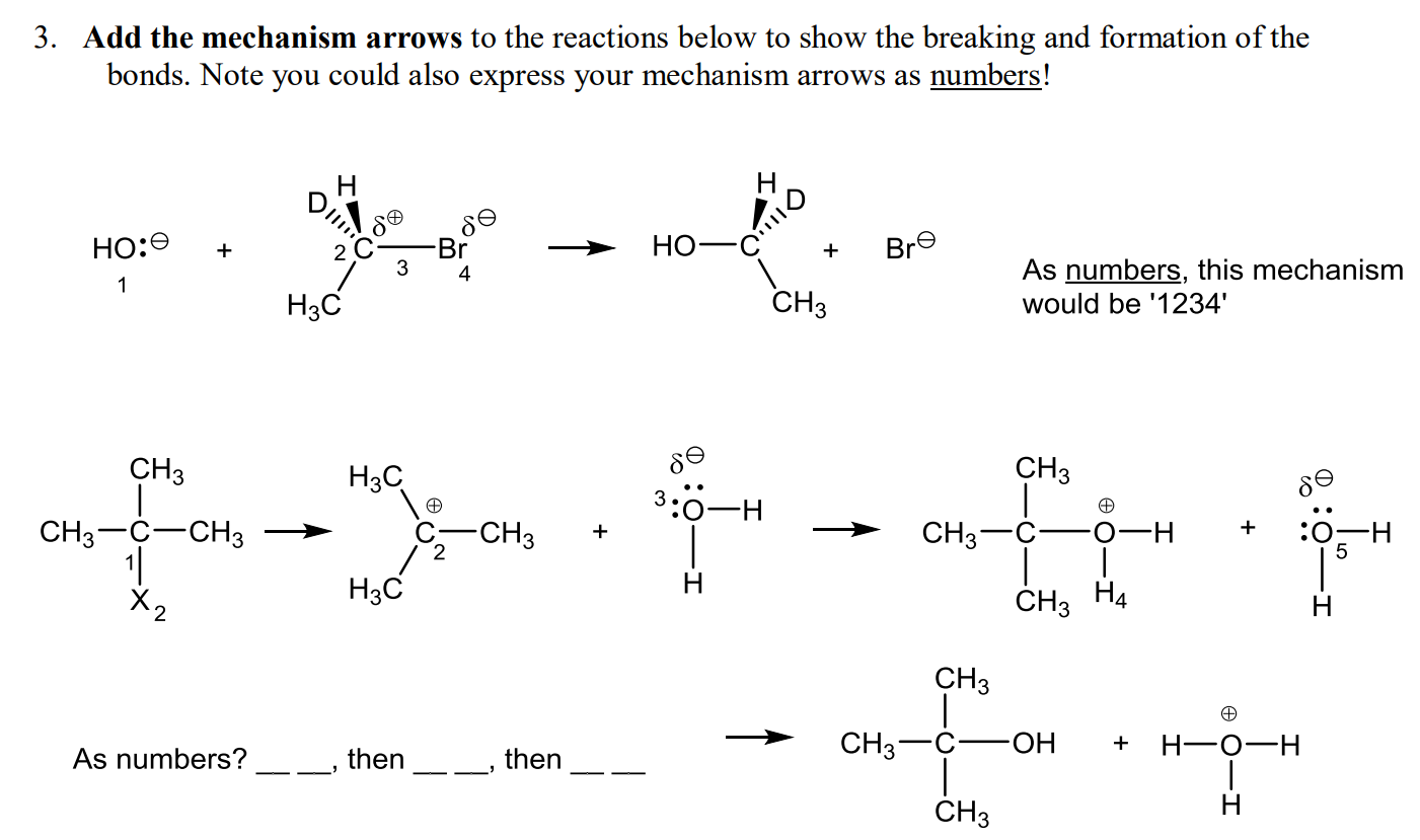 Solved 3. Add the mechanism arrows to the reactions below to | Chegg.com