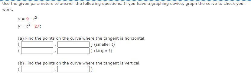 Solved Use the given parameters to answer the following | Chegg.com