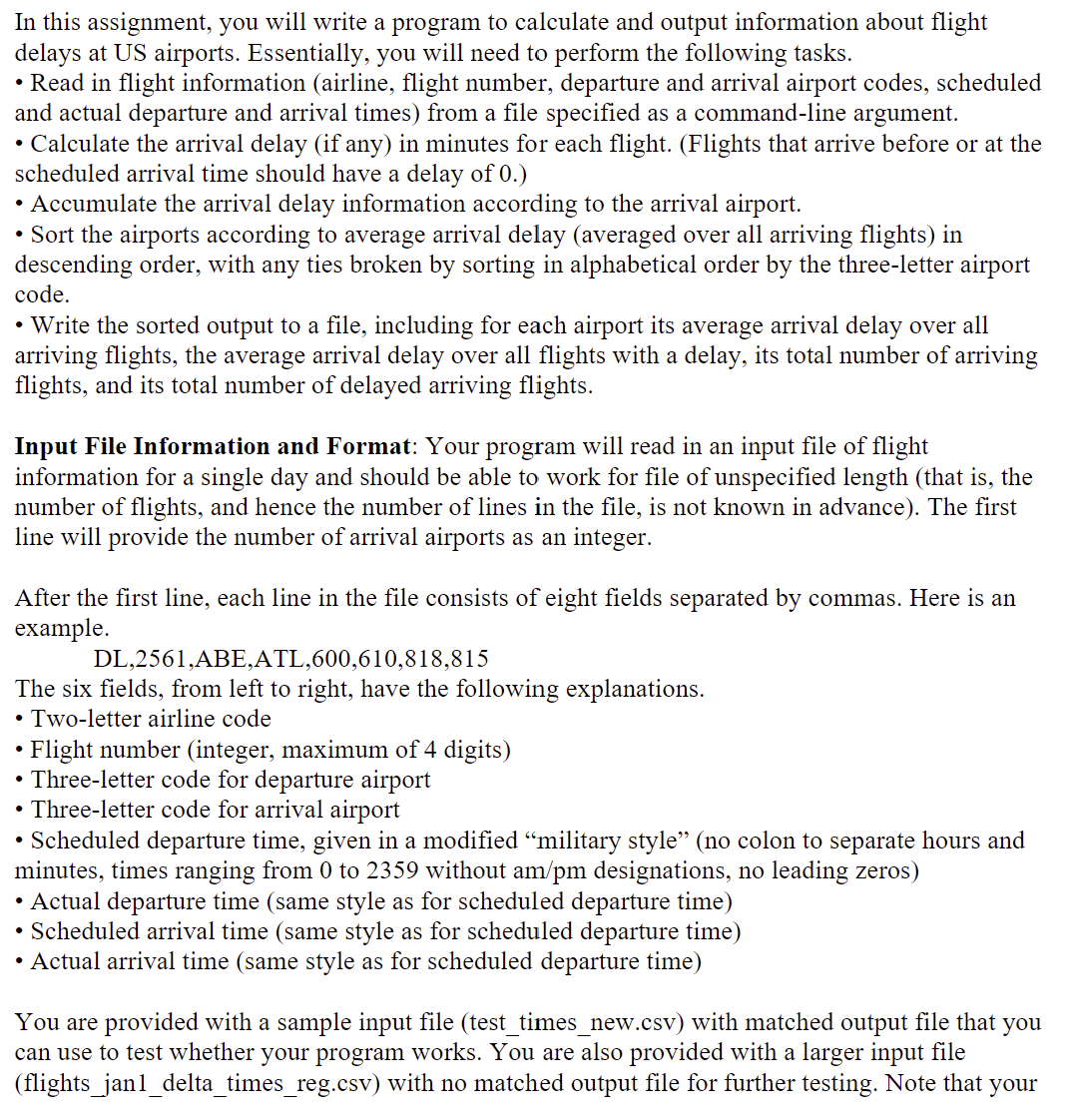 Solved In this assignment, you will write a program to | Chegg.com