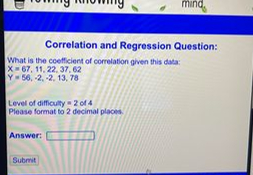 Solved Correlation and Regression Question:What is the | Chegg.com