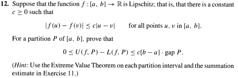 Solved 12. Suppose that the function f:[a,b]→R is Lipschitz; | Chegg.com