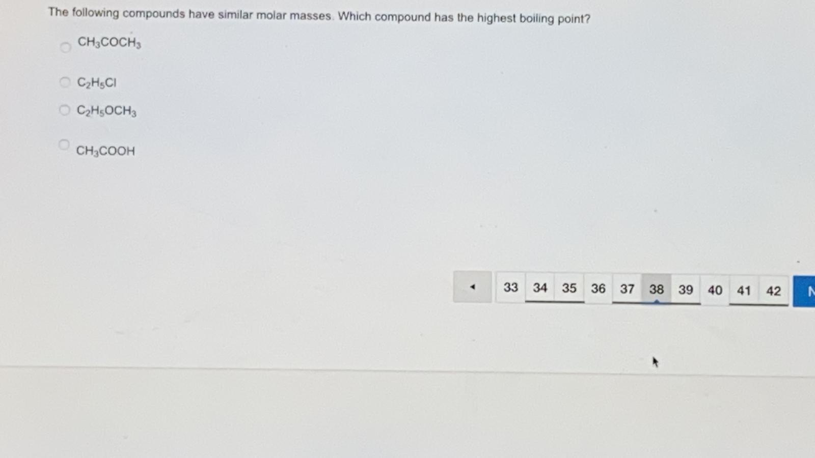 Solved The following compounds have similar molar masses. | Chegg.com