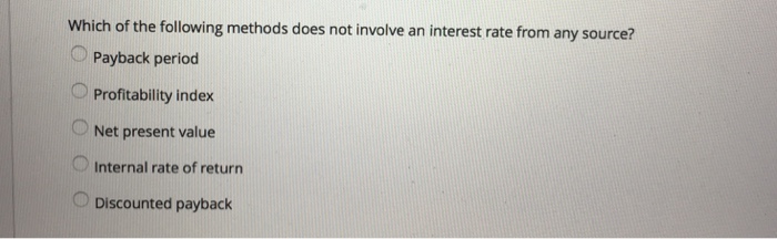 Solved Which of the following methods does not involve an | Chegg.com