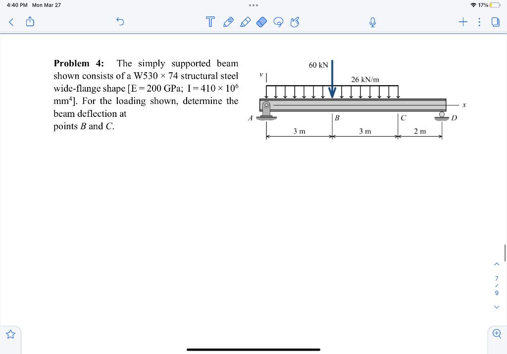 Solved Problem 4: The simply supported beam shown consists | Chegg.com