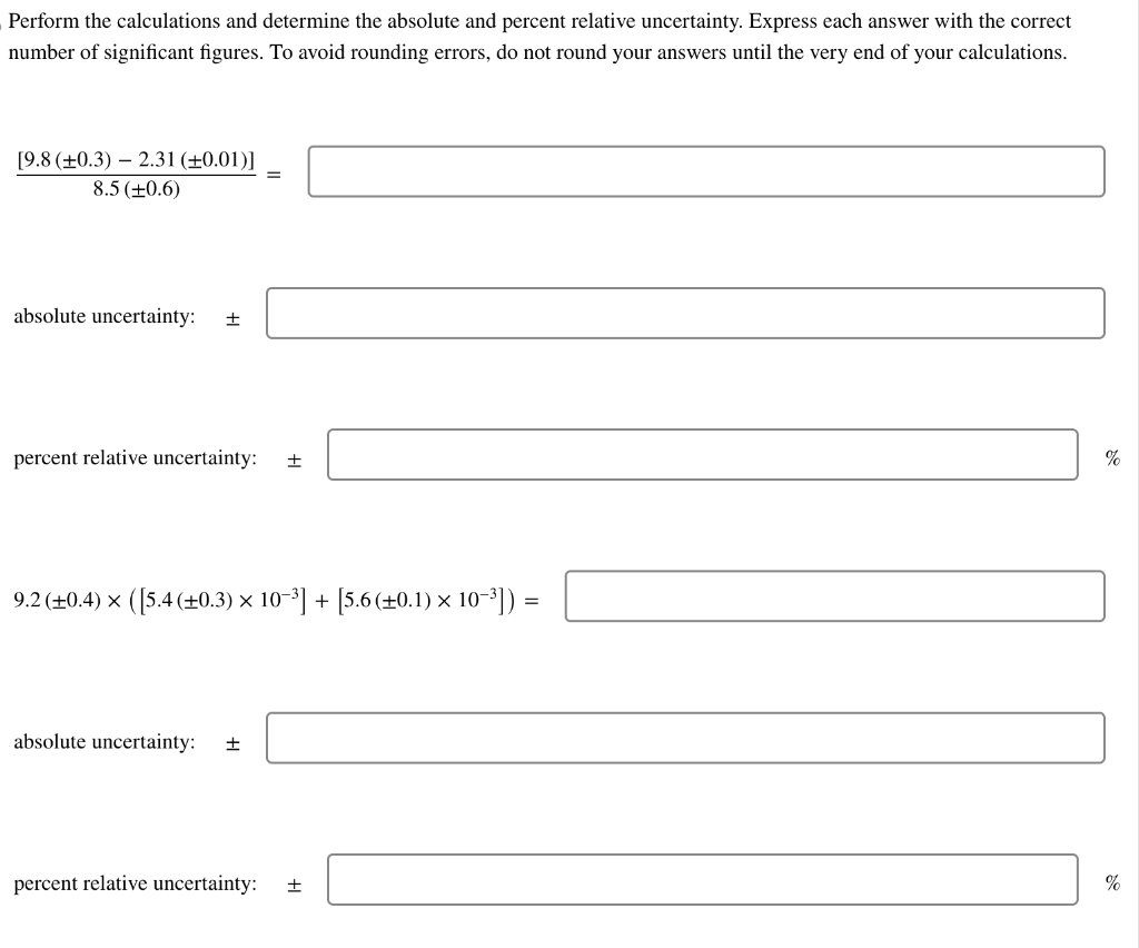 Solved Perform the calculations and determine the absolute | Chegg.com