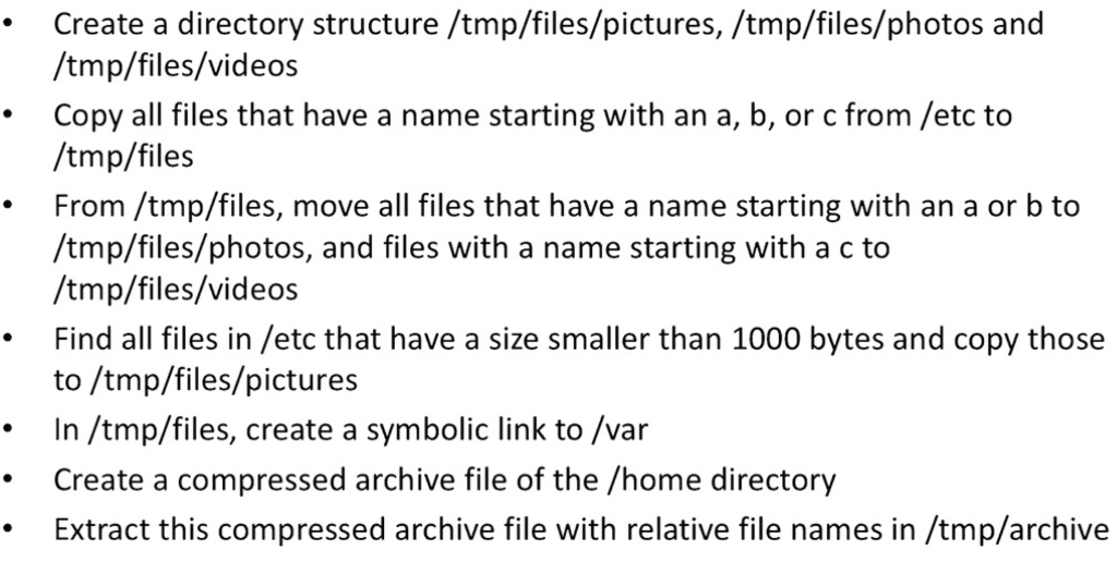 Solved Create a directory structure /tmp/files/pictures, | Chegg.com