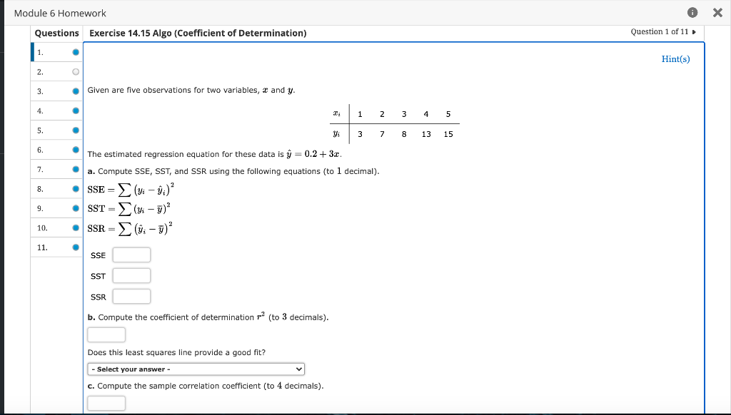 Solved Module 6 Homework X Questions Exercise 14.15 Algo | Chegg.com