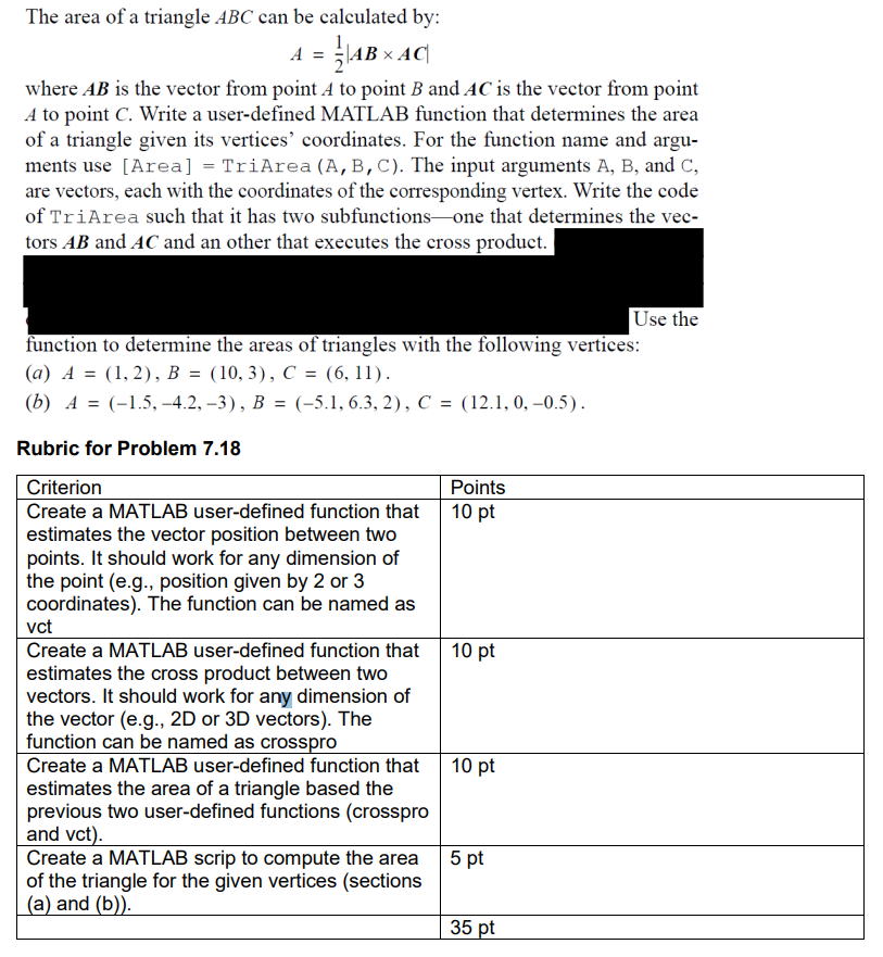 Solved The area of a triangle ABC can be calculated by: | Chegg.com