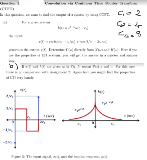 Solved C2=4 Question 2 Convolution via Continous Time | Chegg.com
