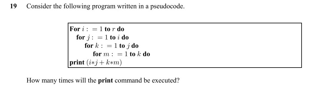 Solved 19 Consider the following program written in a | Chegg.com