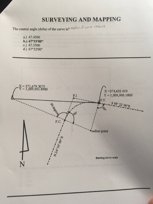 Solved SURVEYING AND MAPPING The central angle (delta) of | Chegg.com