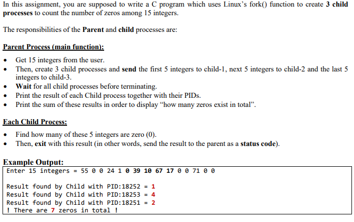 Solved In this assignment, you are supposed to write a C | Chegg.com