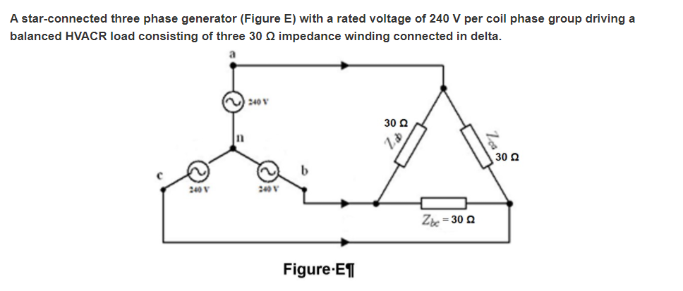 Solved 1) Line voltage of the star-connected generator | Chegg.com