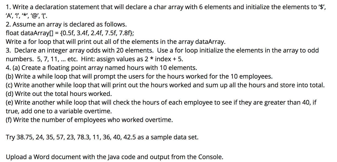 Solved 1. Write a declaration statement that will declare a | Chegg.com